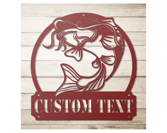 Metal Fishing Catfish Wall Art - Etsy