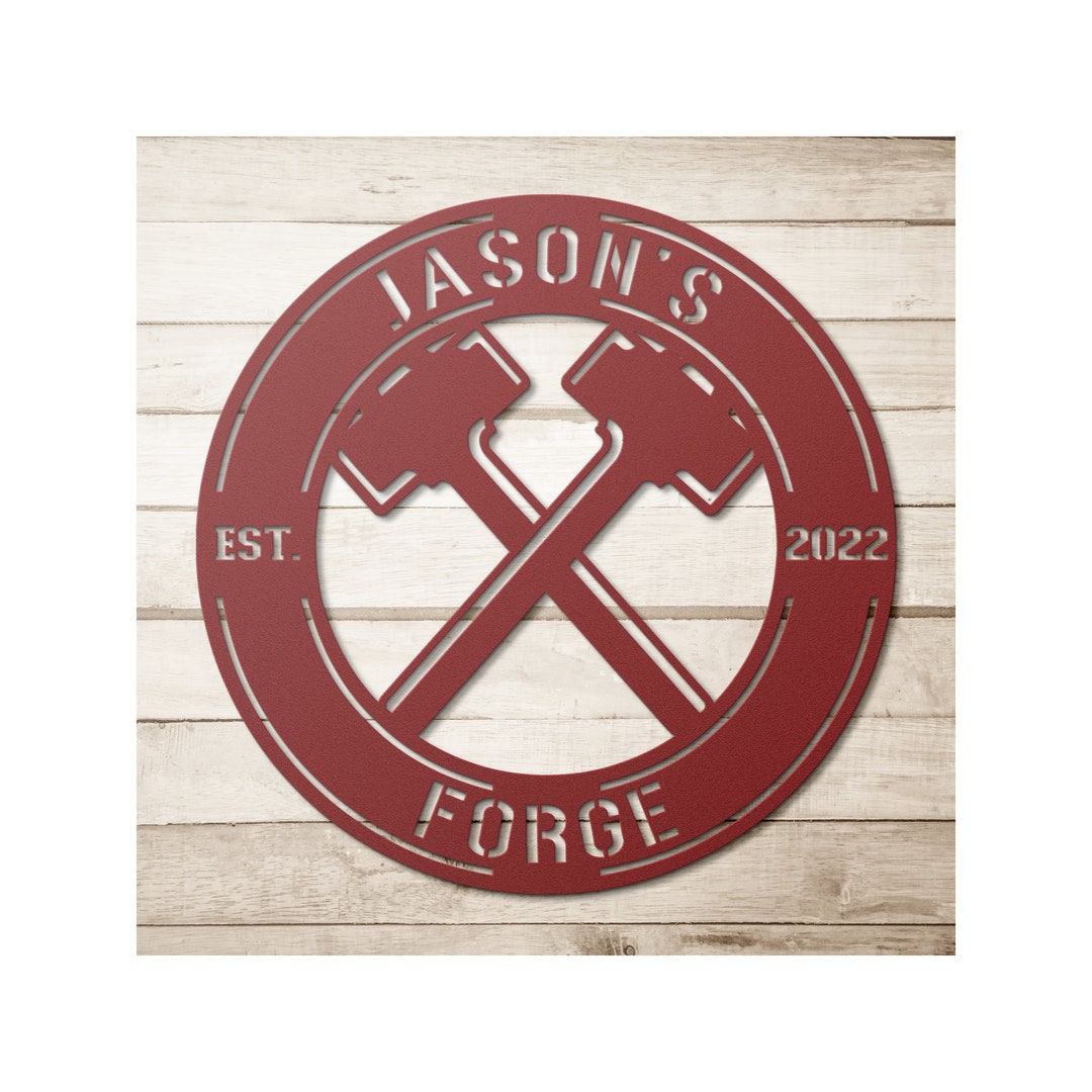 Personalized Blacksmith Metal Wall Art, Custom Ironworker Name Sign ...