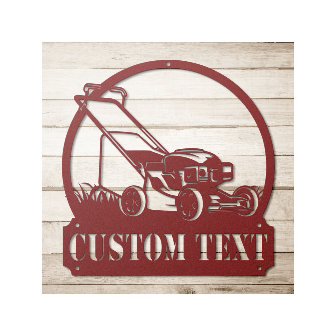 Custom Metal Lawn Mower Sign: Personalized Gardener Gift - Etsy