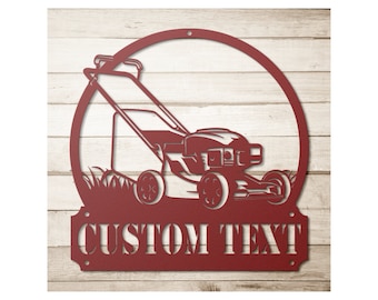 Metal Lawnmower Sign - Etsy