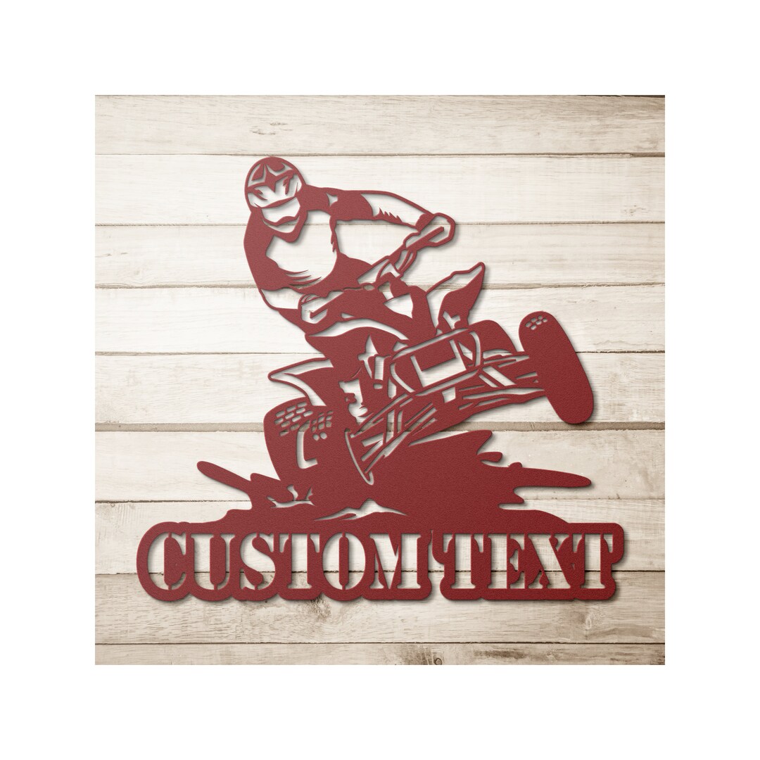 Custom Quad Metal Wall Art, Personalized ATV Name Sign Decoration for ...
