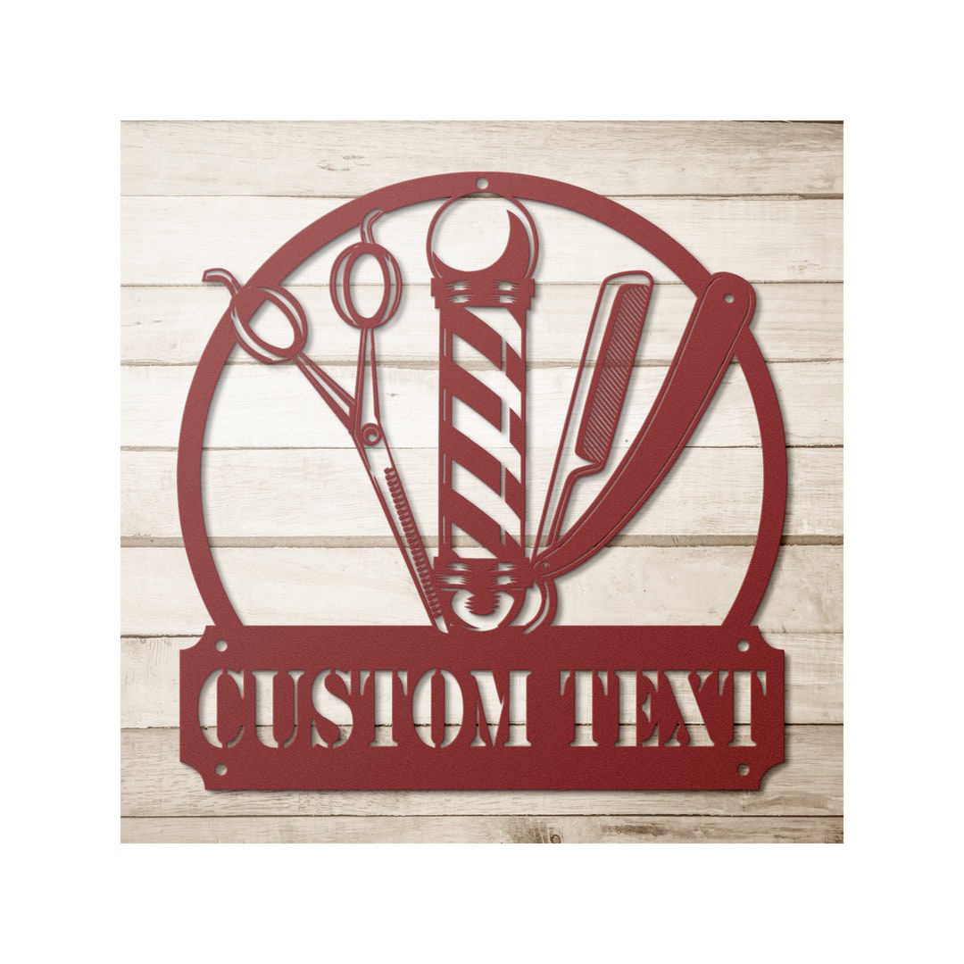 Custom Barber Metal Sign - Personalized Barber Gifts - Barber Shop Sign ...