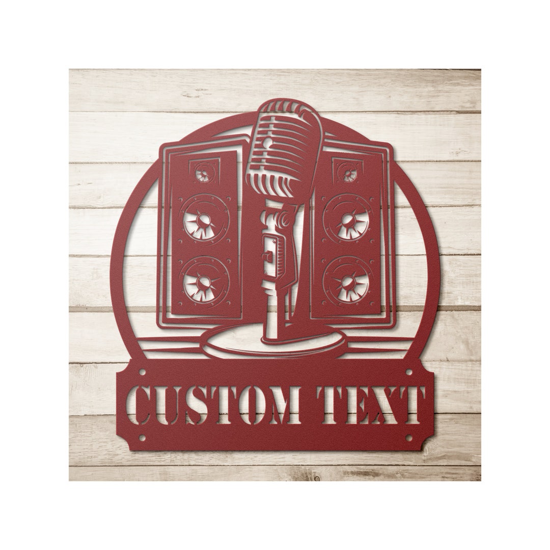 Custom Metal Music Room Sign - Personalized Podcast Recording Studio ...
