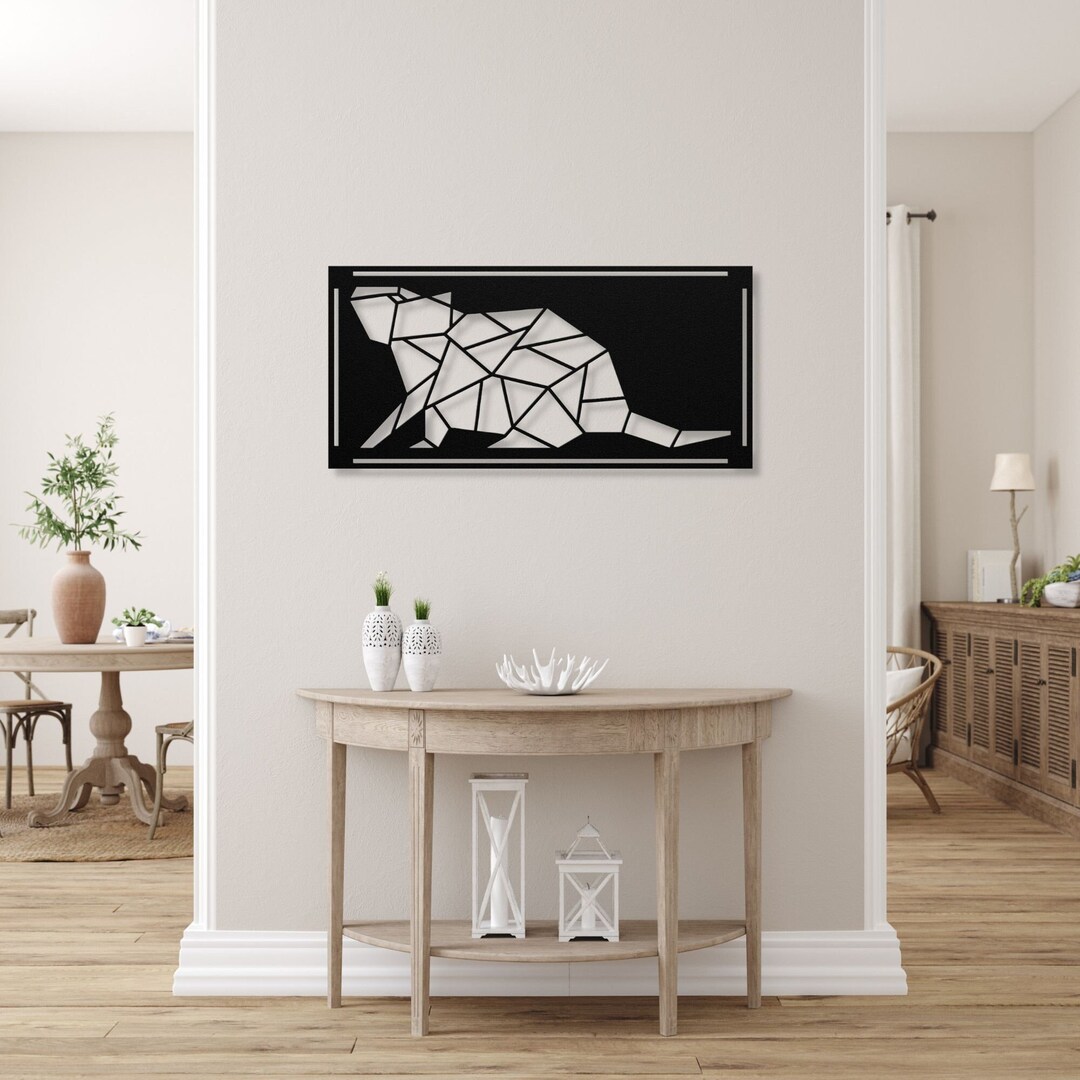 Rat Metal Wall Art: Modern Geometric Mouse Sign - Etsy