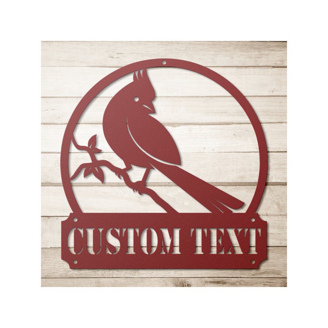 Custom Metal Cardinal Welcome Sign - Personalized Cardinal Bird Wall ...