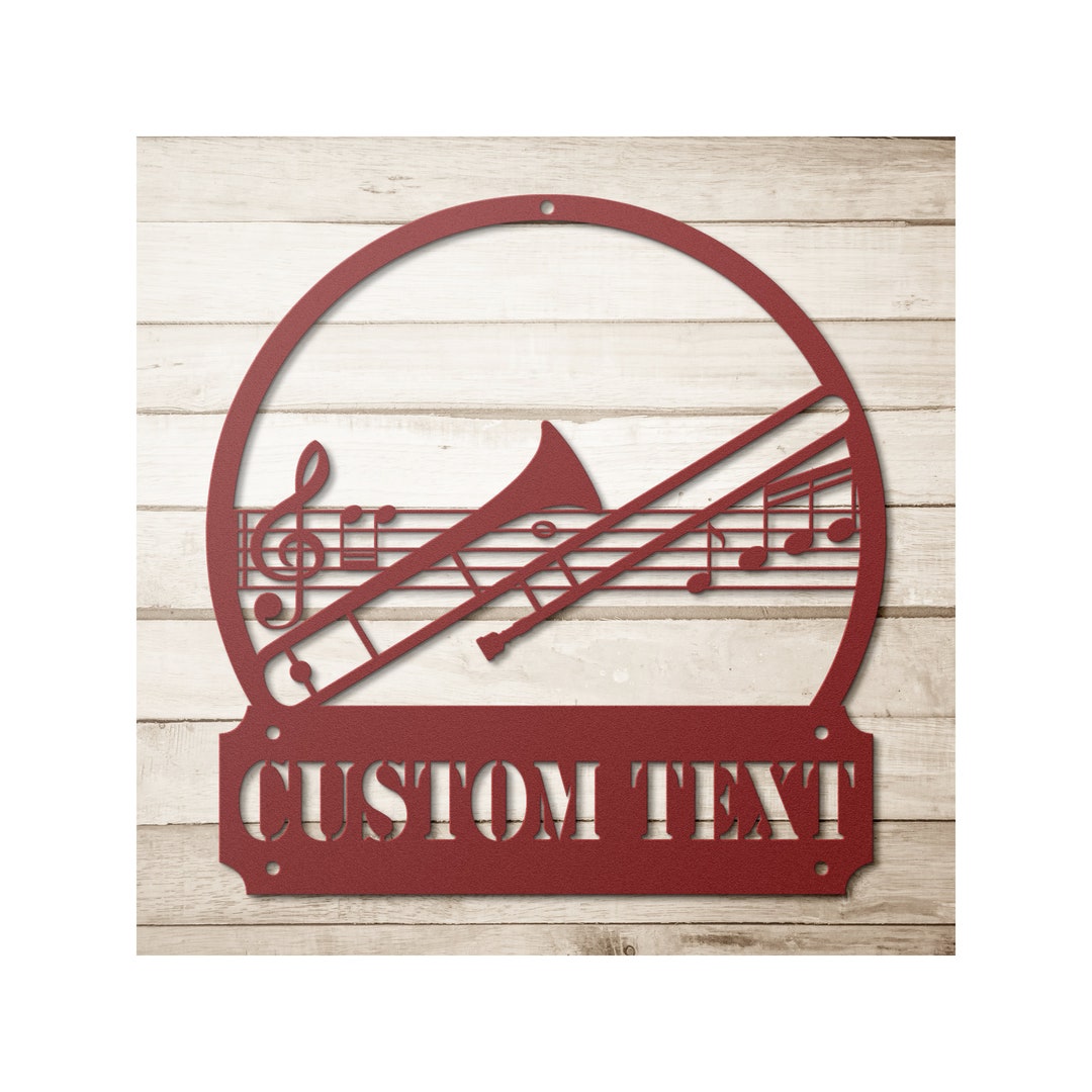 Custom Metal Trombone Sign - Personalized Trombone Wall Art Decor - Etsy
