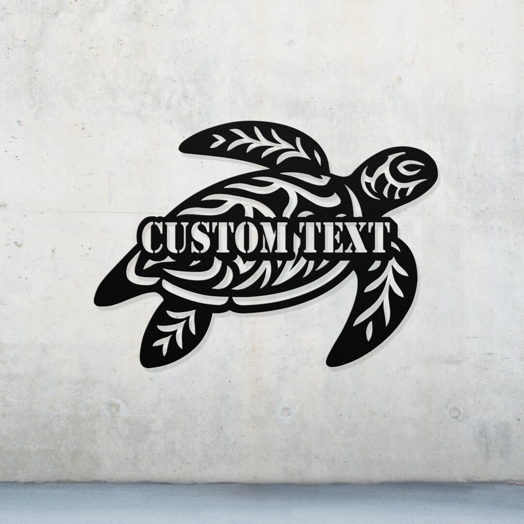 Custom Tribal Sea Turtle Metal Sign: Polynesian Hawaiian Decor - Etsy