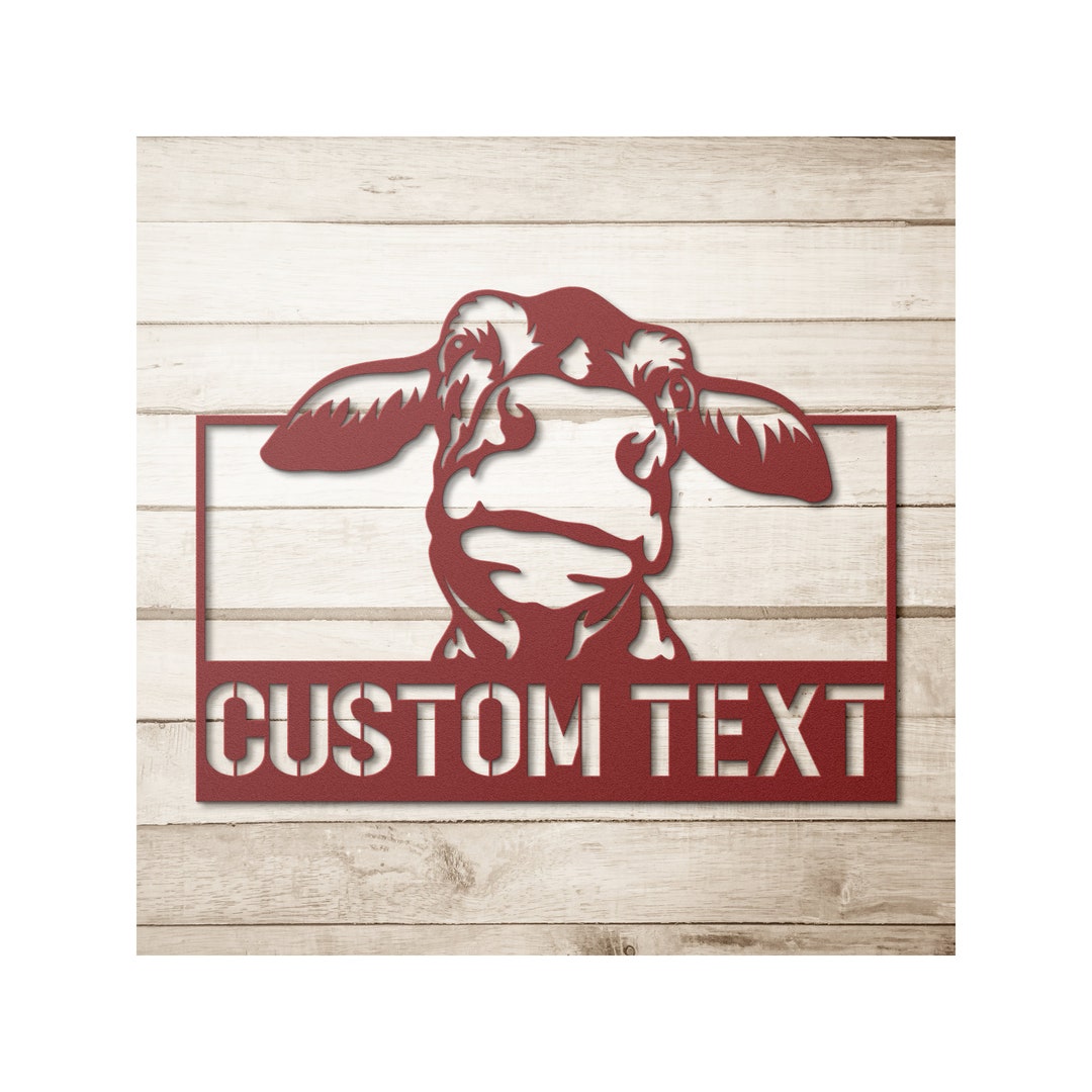 Custom Cow Metal Address Sign - Custom Family Name Sign - Cow Lover ...