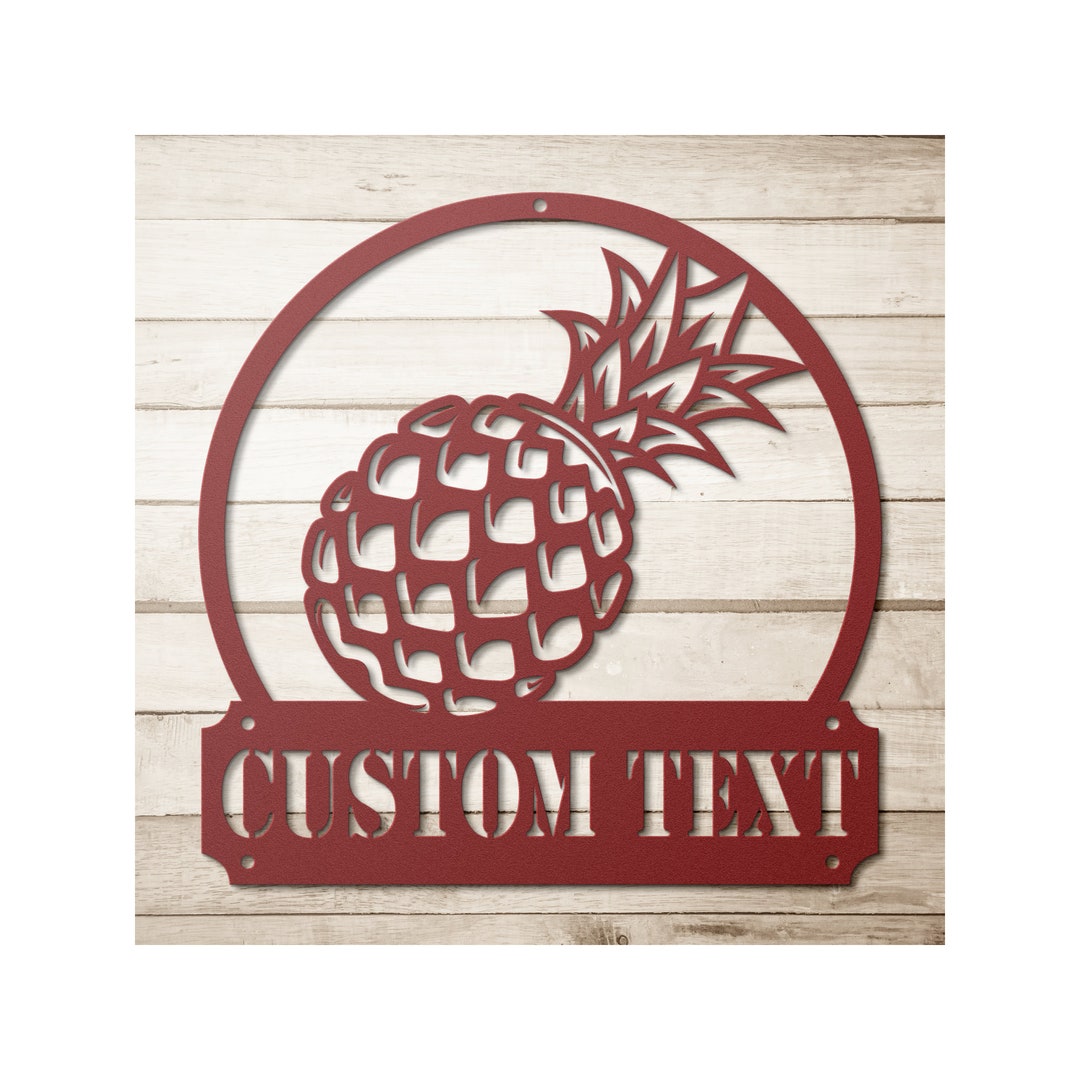 Custom Pineapple Metal Wall Art - Personalized Pineapple Sign - Etsy