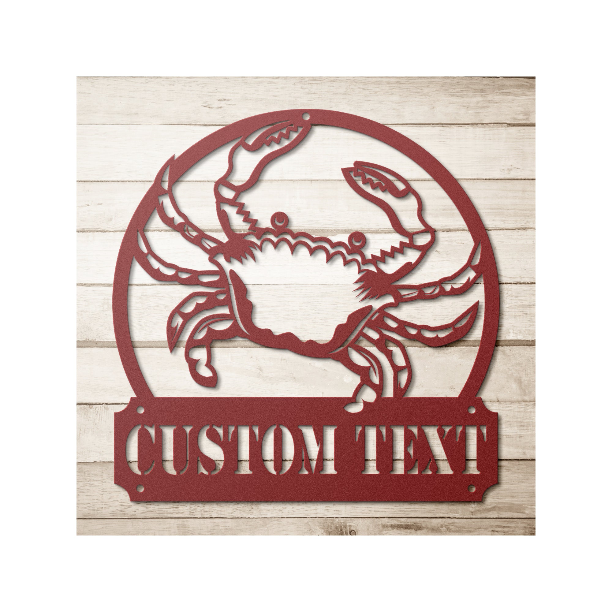 Custom Crab Metal Wall Art - Personalized Crab Door Sign - Etsy