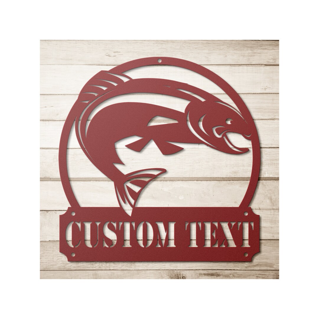 Custom Metal Trout Sign - Personalized Trout Fish Wall Art Decor - Etsy