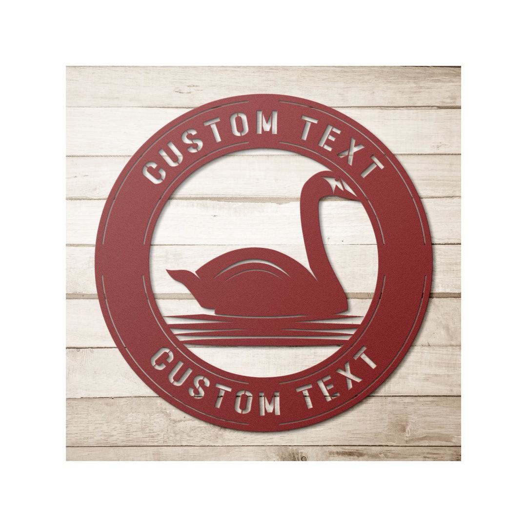 Personalized Swan Metal Wall Art: Custom Name Sign - Etsy