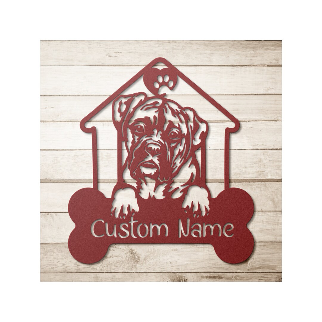 Custom Boxer Dog Sign, Boxer Metal Cutout, Personalized Boxer Puppy ...