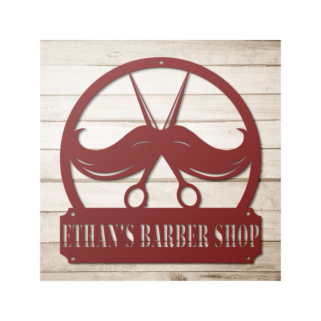 Custom Barber Shop Sign, Metal Wall Art, Hair Stylist Gifts, Barbershop ...