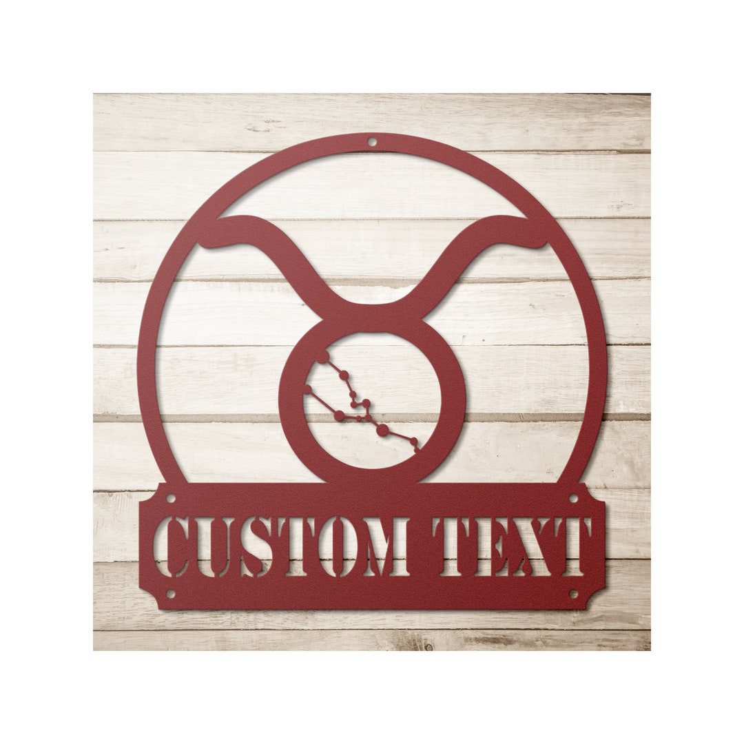 Custom Metal Taurus Zodiac Sign - Personalized Horoscope Wall Art Decor ...