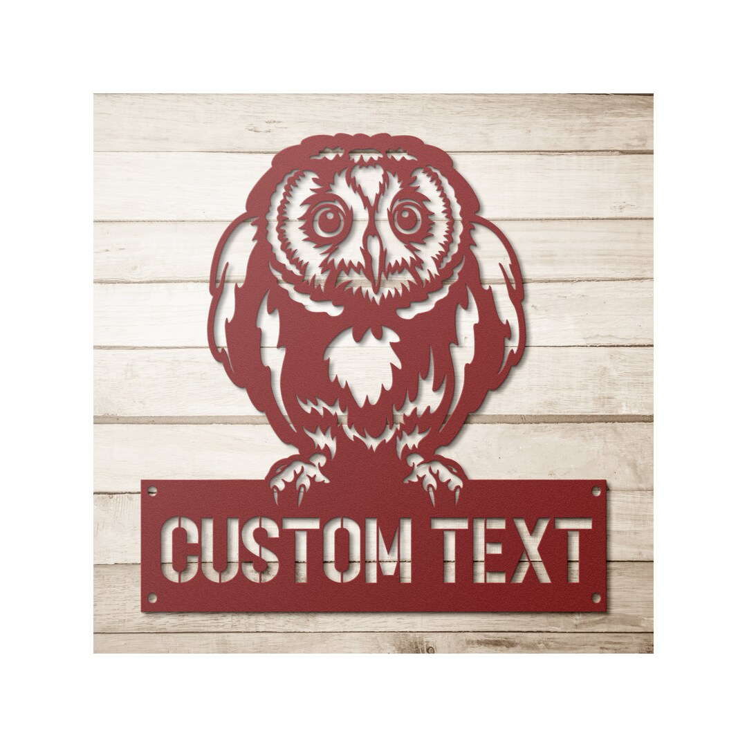Custom Owl Metal Address Sign - Custom Home Sign - Owl Lover Gift - Owl ...
