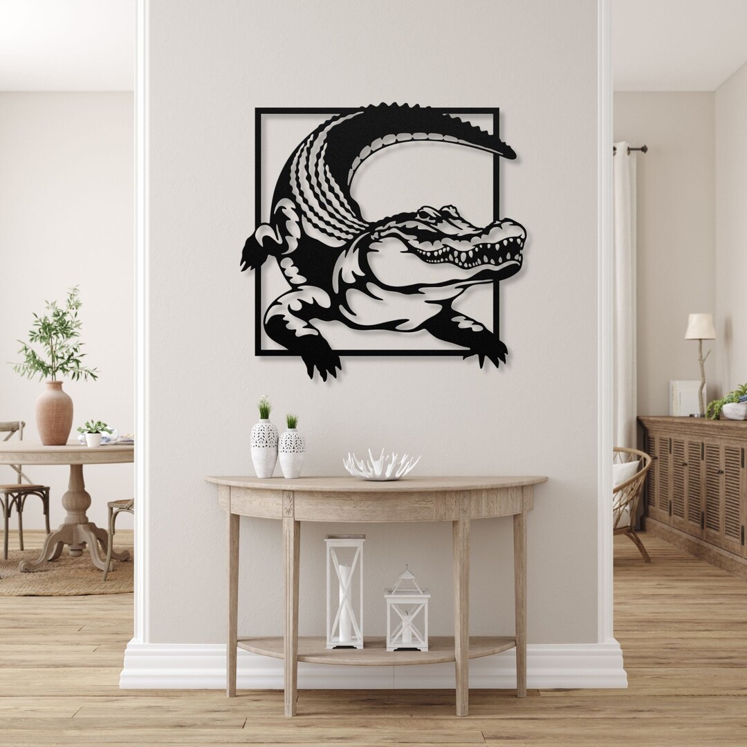 Crocodile Wall Art, Crocodile Decor, Alligator Metal Wall Art - Etsy