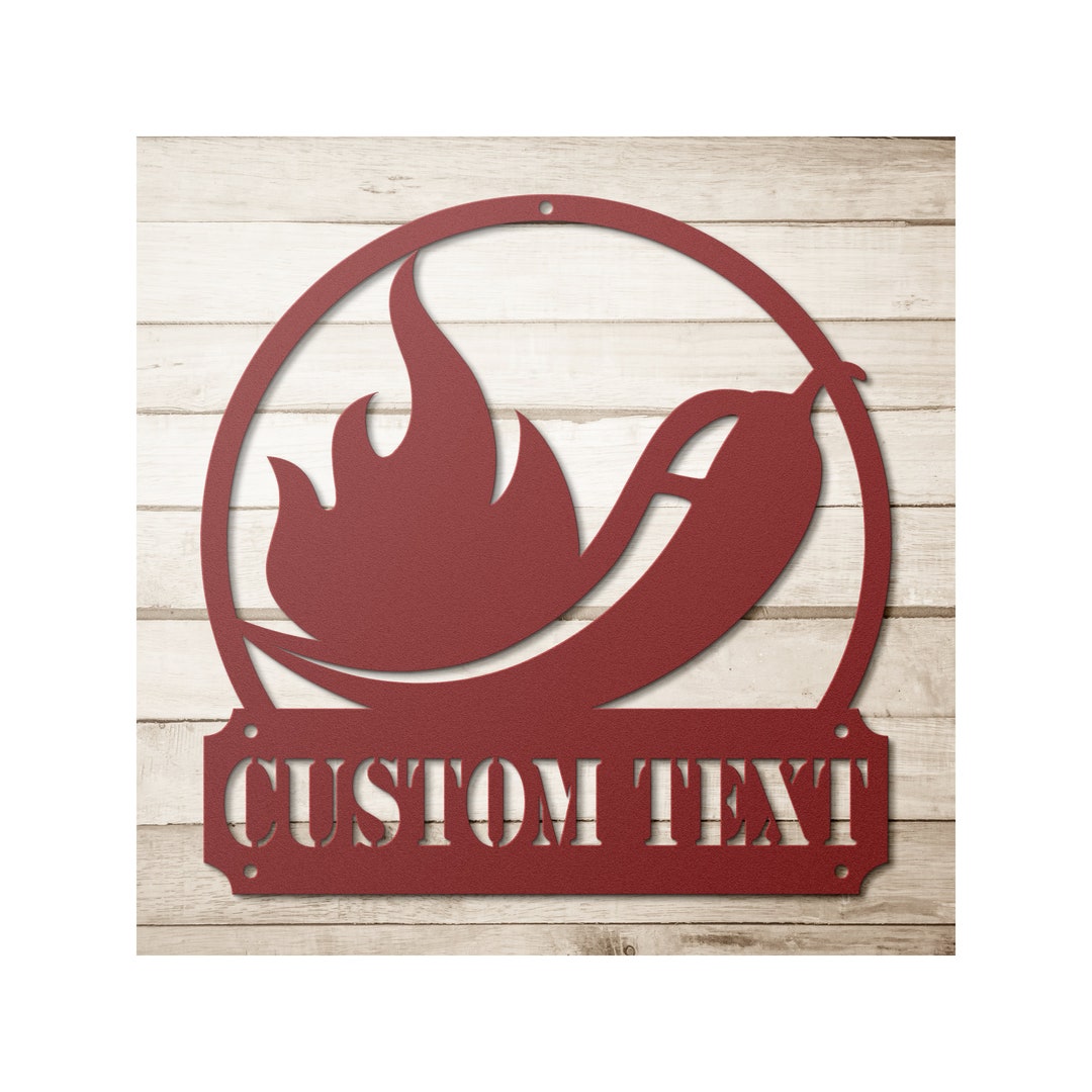 Custom Metal Chili Bar Sign - Personalized Chili Pepper Wall Art Decor ...