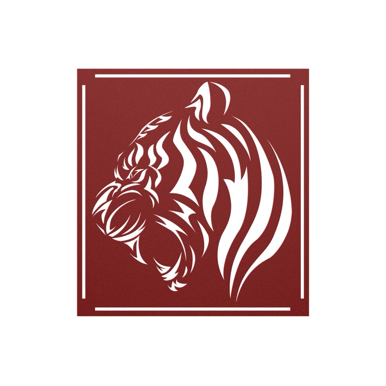 Metal Tiger Wall Art: Powder Coated Steel Tiger Decor - Etsy