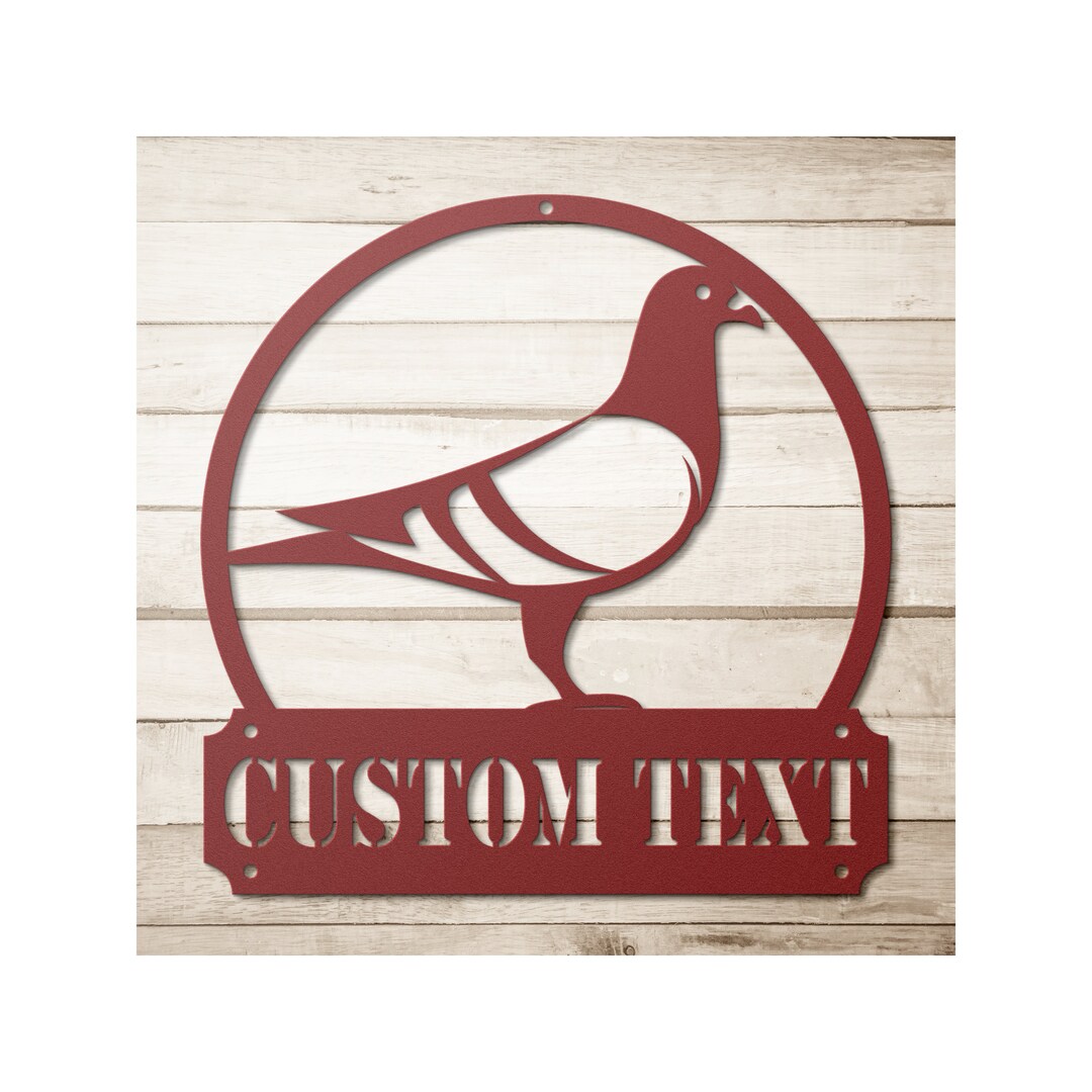Custom Metal Pigeon Sign - Personalized Pigeon Wall Art Decor - Etsy