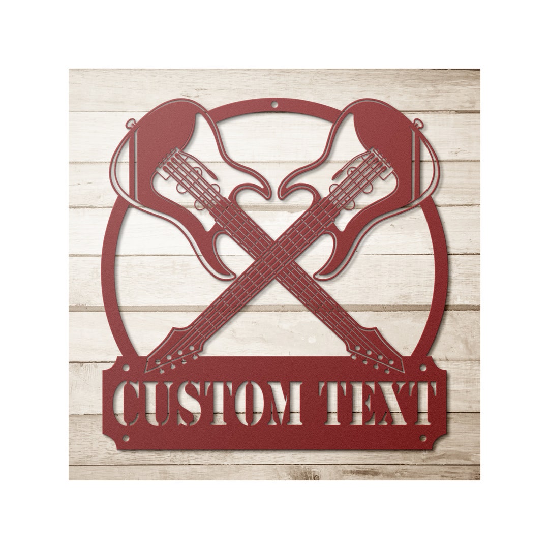 Custom Metal Electric Guitar Sign: Personalized Wall Art Decor - Etsy