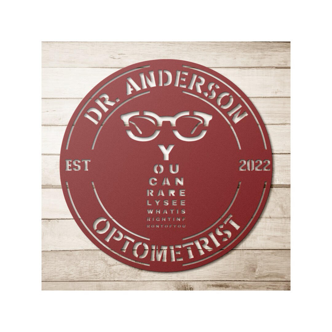 Custom Metal Optometrist Sign - Personalized Optometry Office Decor - Etsy