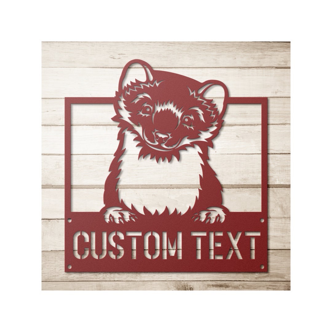 Custom Ferret Metal Address Sign - Custom Home Sign - Ferret Lover Gift ...