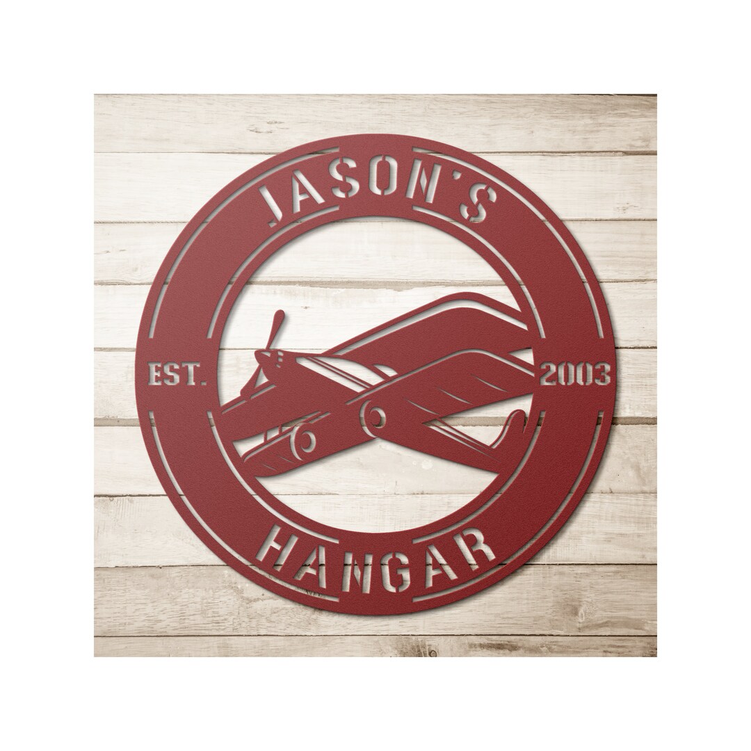 Personalized Airplane Hangar Sign, Pilot Name Sign, Custom Aviation ...