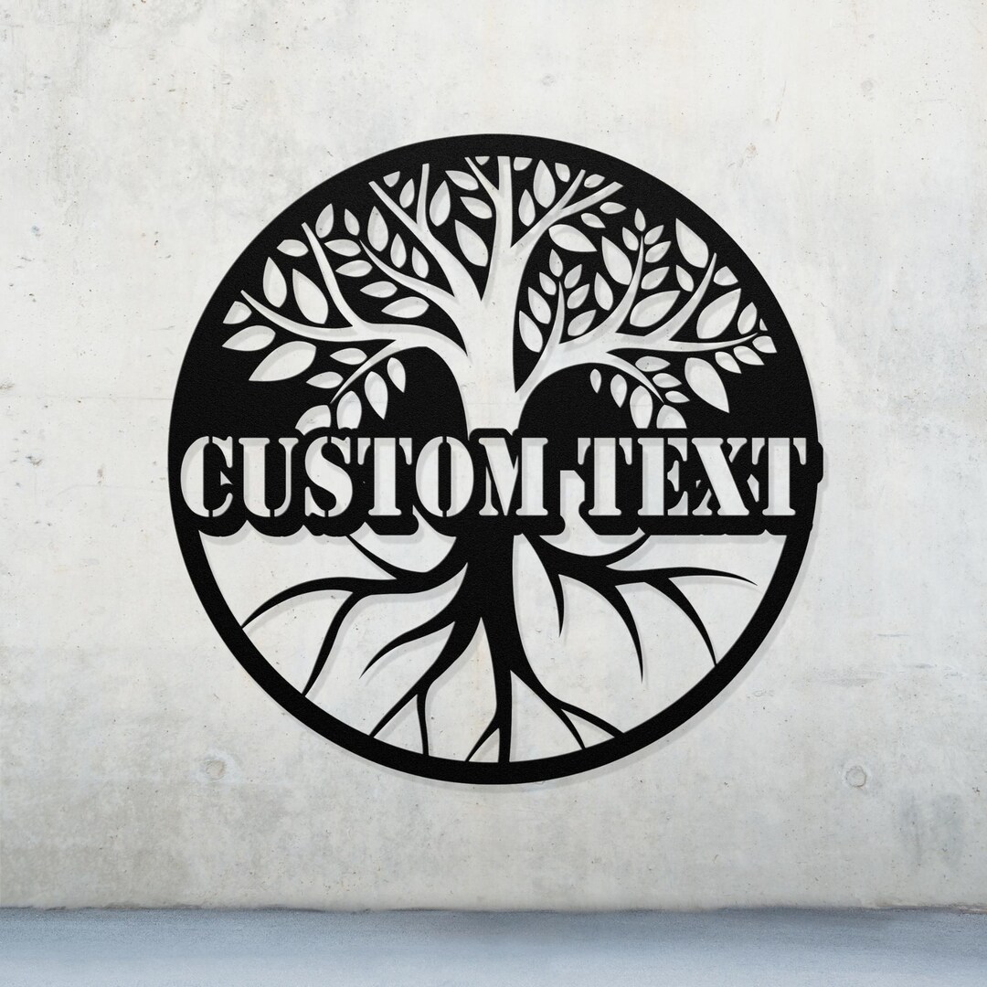 Personalized Tree of Life Metal Wall Art, Custom Family Name Sign ...