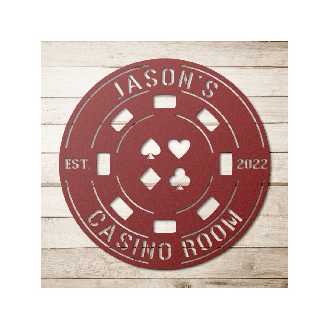 Custom Casino Metal Sign, Poker Room Sign, Garage & Basement Decor, Man ...