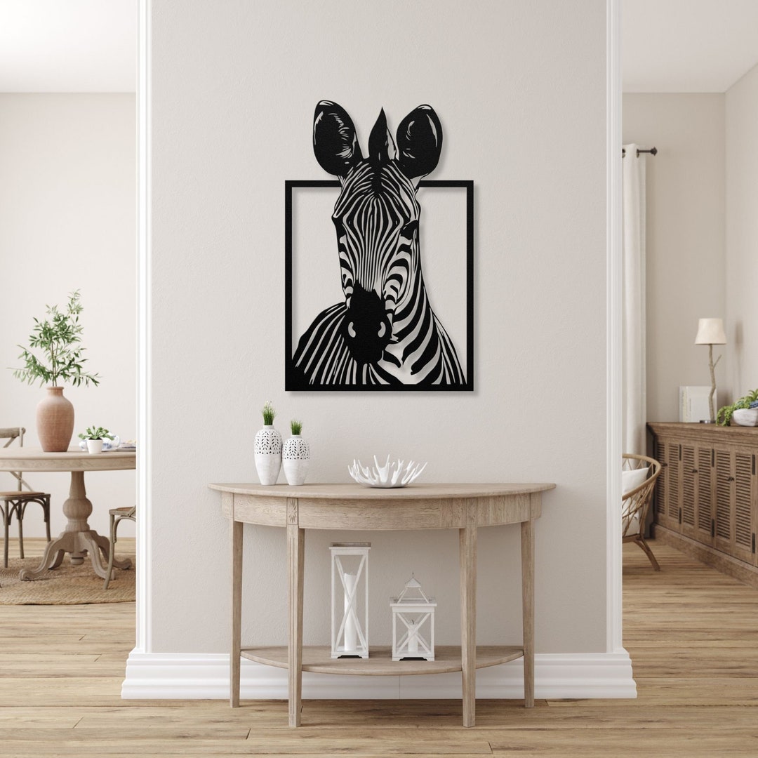 Zebra Metal Wall Art: Modern Home Decor Sign - Etsy