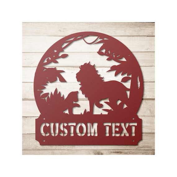Lion Metal Sign Large Metal Wall Decor Lion Wall Sculpture - Etsy