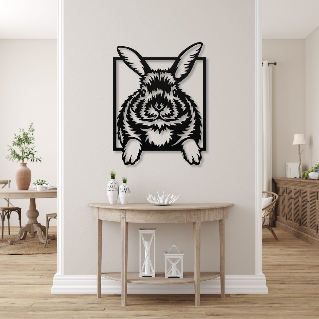 Metal Hare Wall Decor, Hare Wall Art, Hare Door Hanger, Hare Wall ...