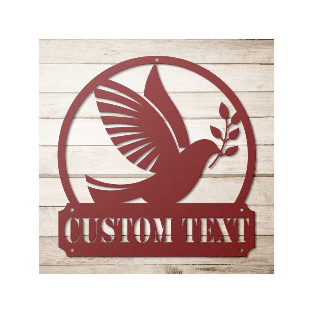 Custom Metal Dove Bird Welcome Sign - Personalized Dove Wall Art Decor ...