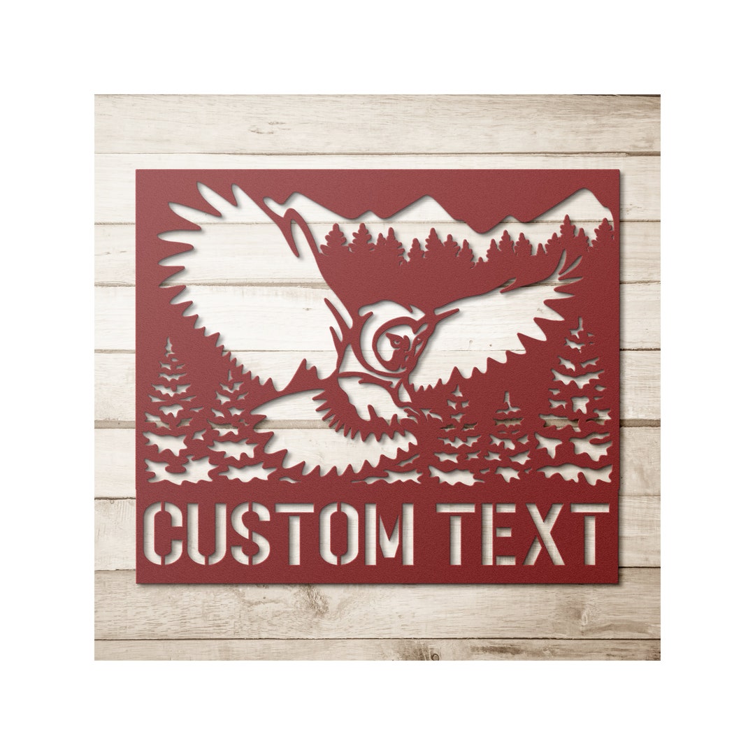 Personalized Owl Metal Wall Art, Custom Owl Name Sign, Owl Home Decor ...