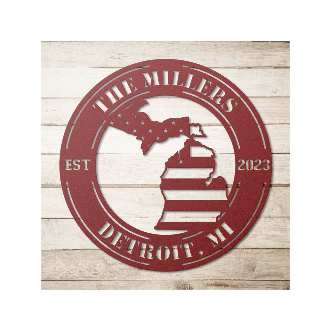 Custom Metal Michigan Welcome Sign: Personalized State Wall Art - Etsy