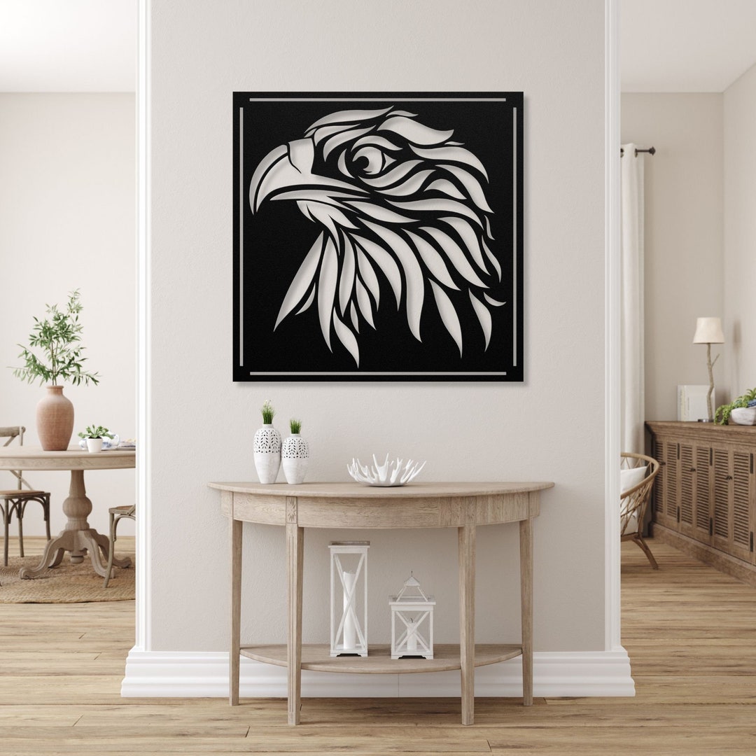 Metal Eagle Wall Art, Eagle Decor, Eagle Door Hanger, Living Room Bird ...