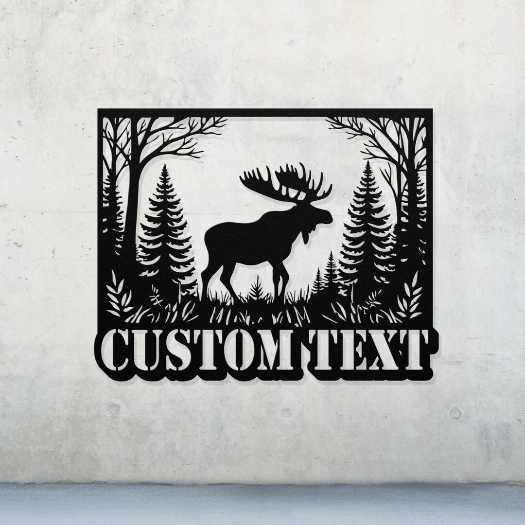 Personalized Metal Moose Sign: Custom Cabin Address Art - Etsy