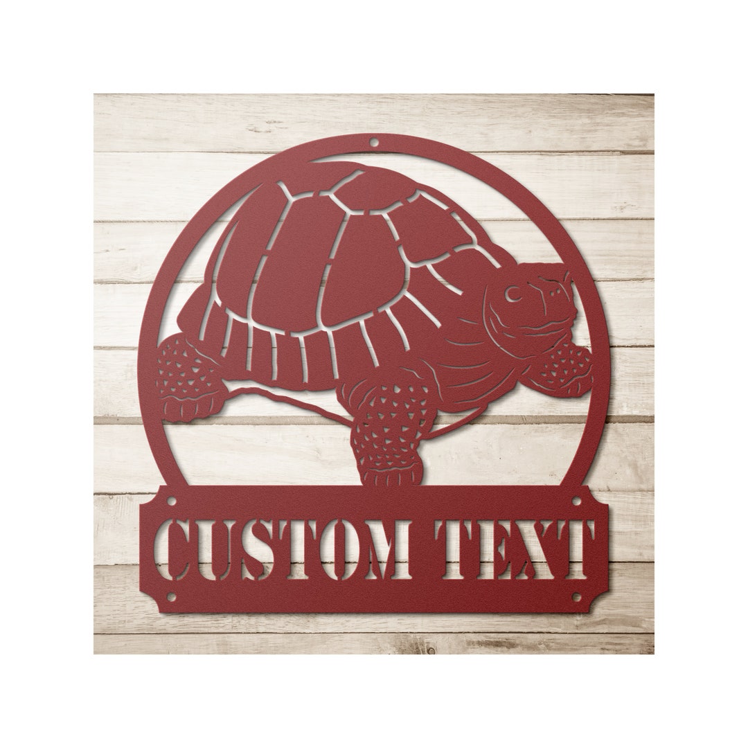Custom Metal Tortoise Sign - Personalized Turtle Wall Art Decor - Etsy