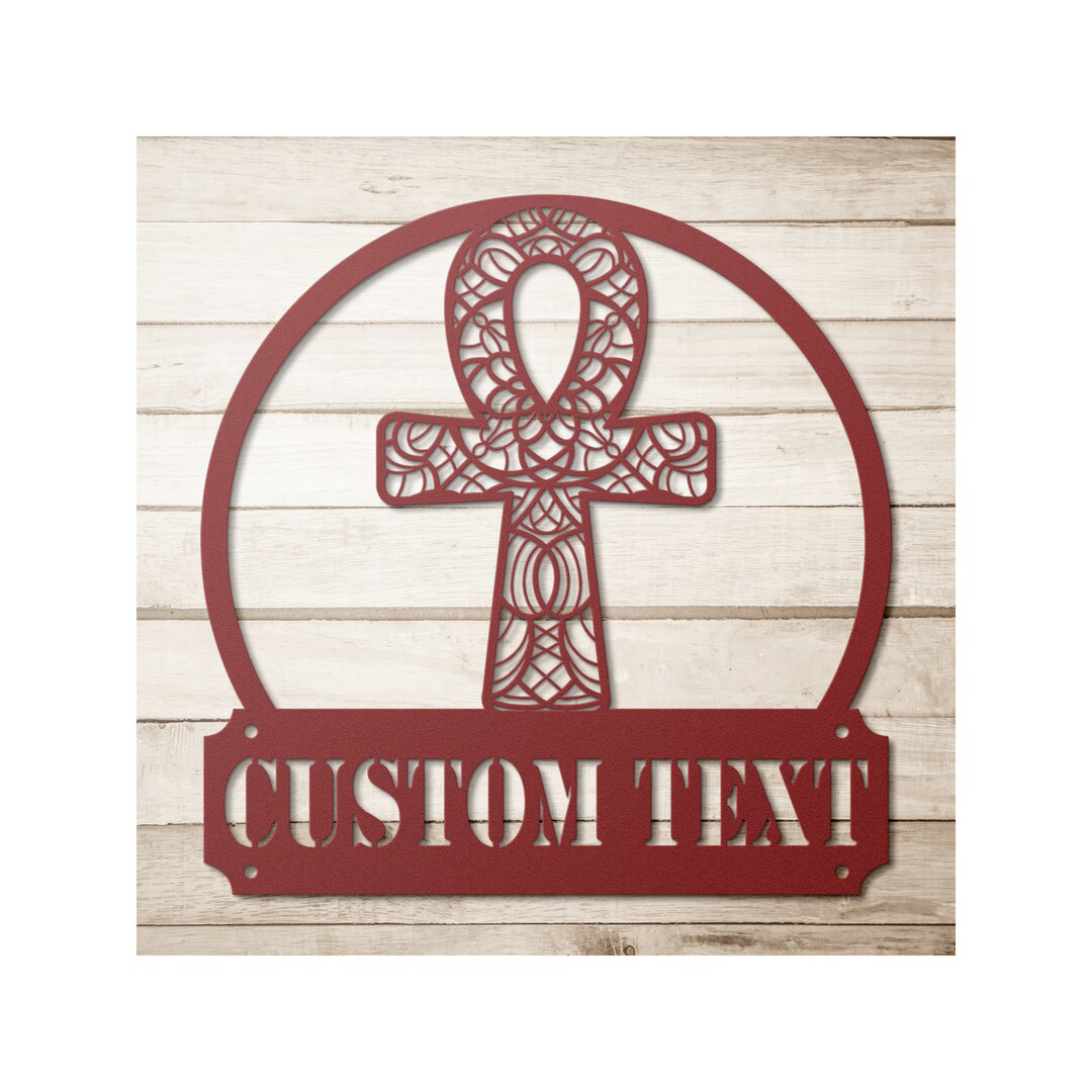 Custom Metal Key of Life Ankh Sign - Personalized Ankh Wall Art Decor ...