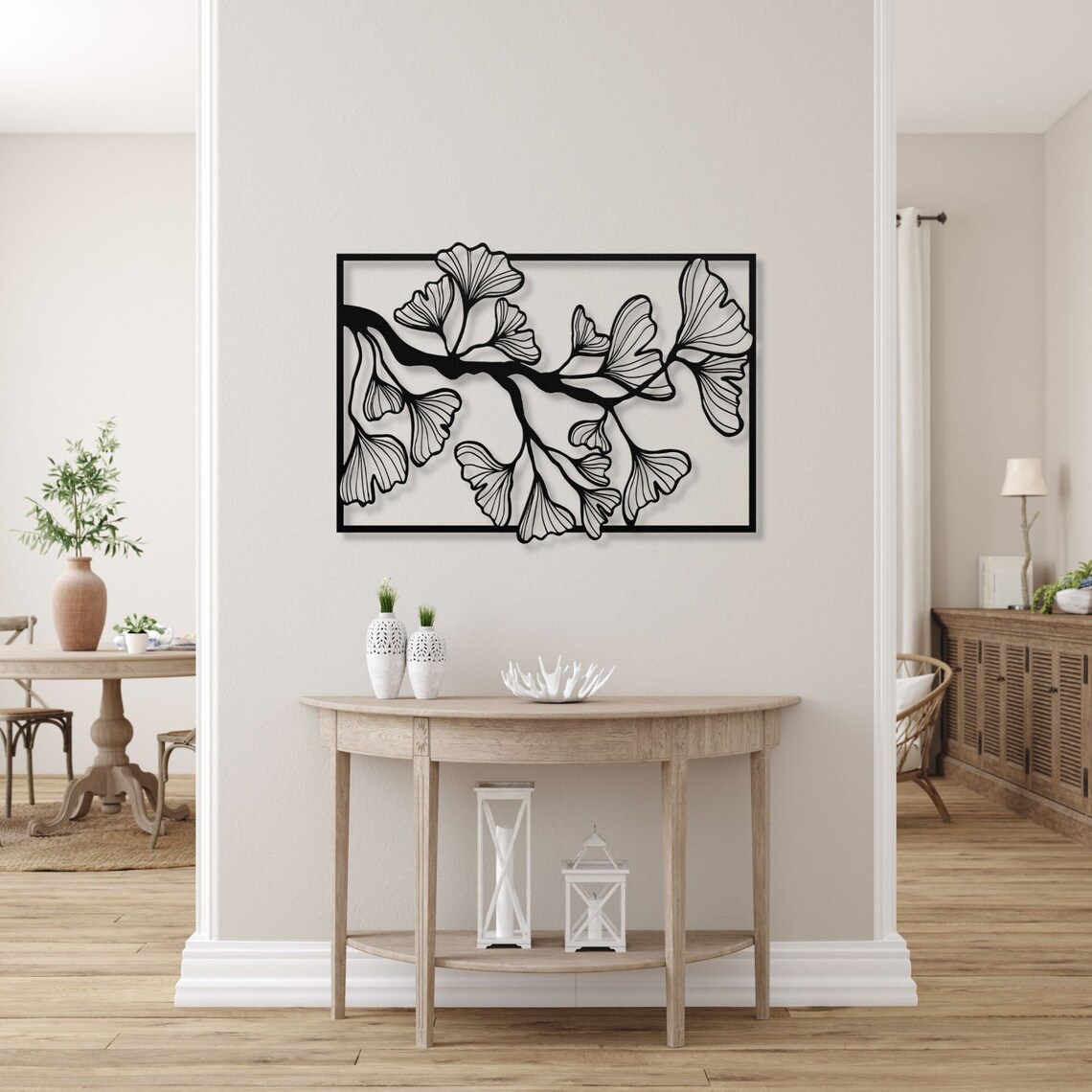 Ginkgo Leaf Metal Wall Decor Metal Flower Wall Art Wall - Etsy