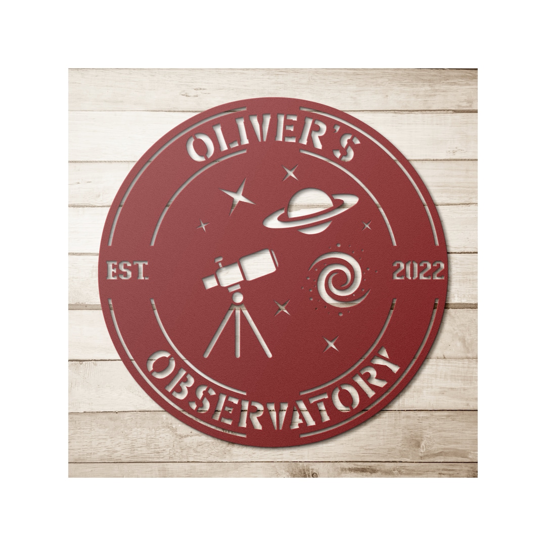 Personalized Telescope Metal Sign: Custom Observatory Wall Art - Etsy