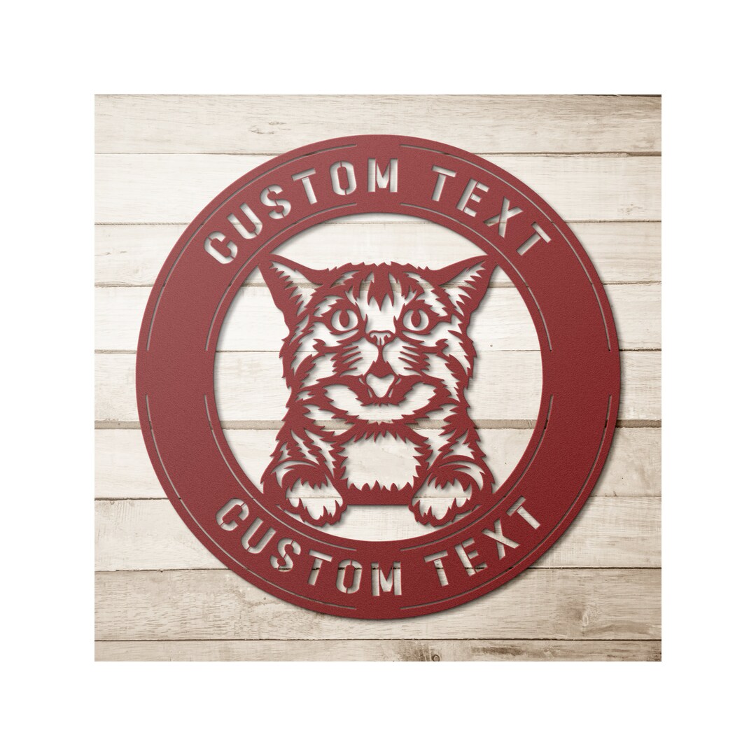 Personalized Cat Metal Sign: Custom Family Name Wall Decor - Etsy