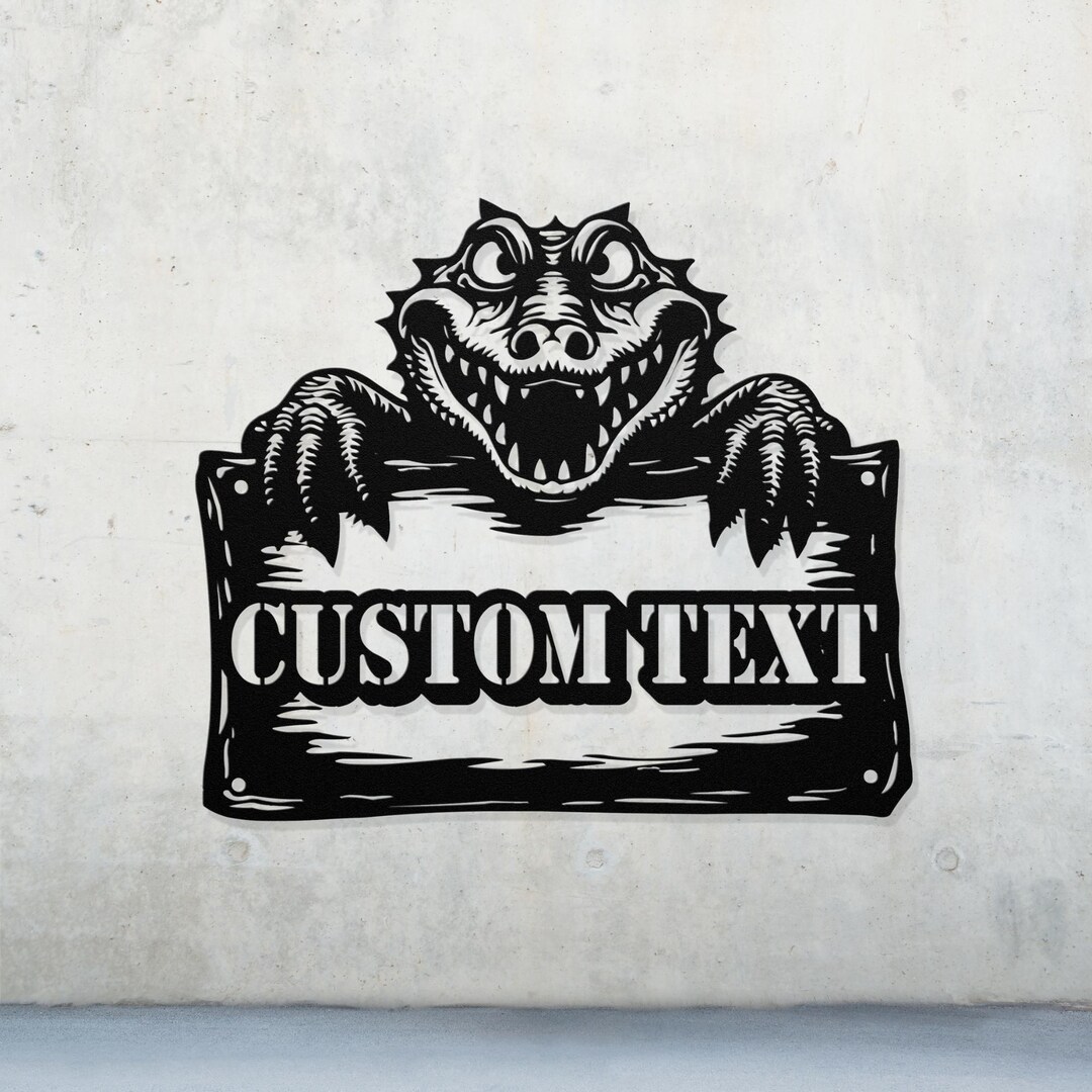 Custom Alligator Metal Sign: Funny Gator Welcome Plaque - Etsy