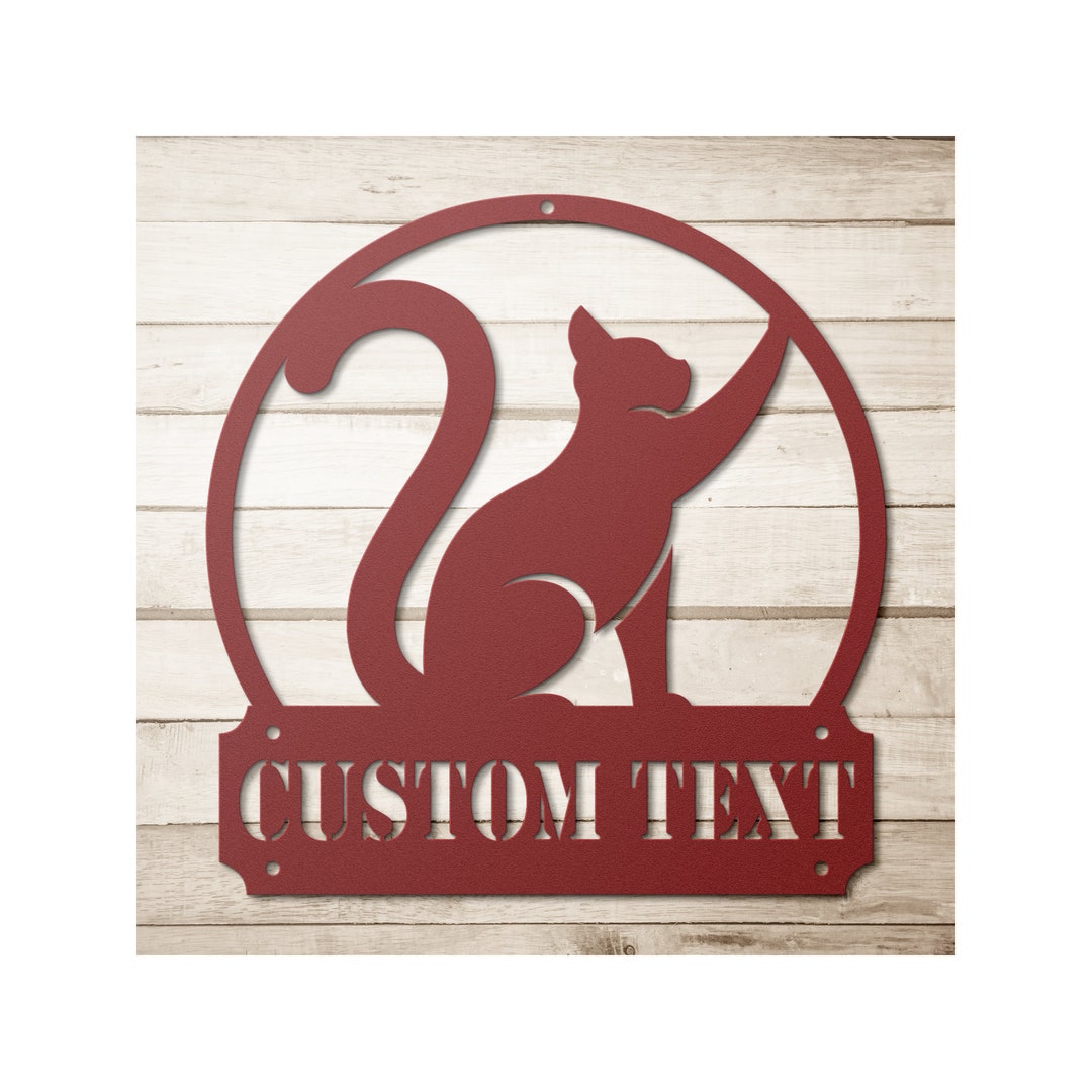 Custom Metal Cat Name Sign - Personalized Cat Wall Art Decor - Etsy