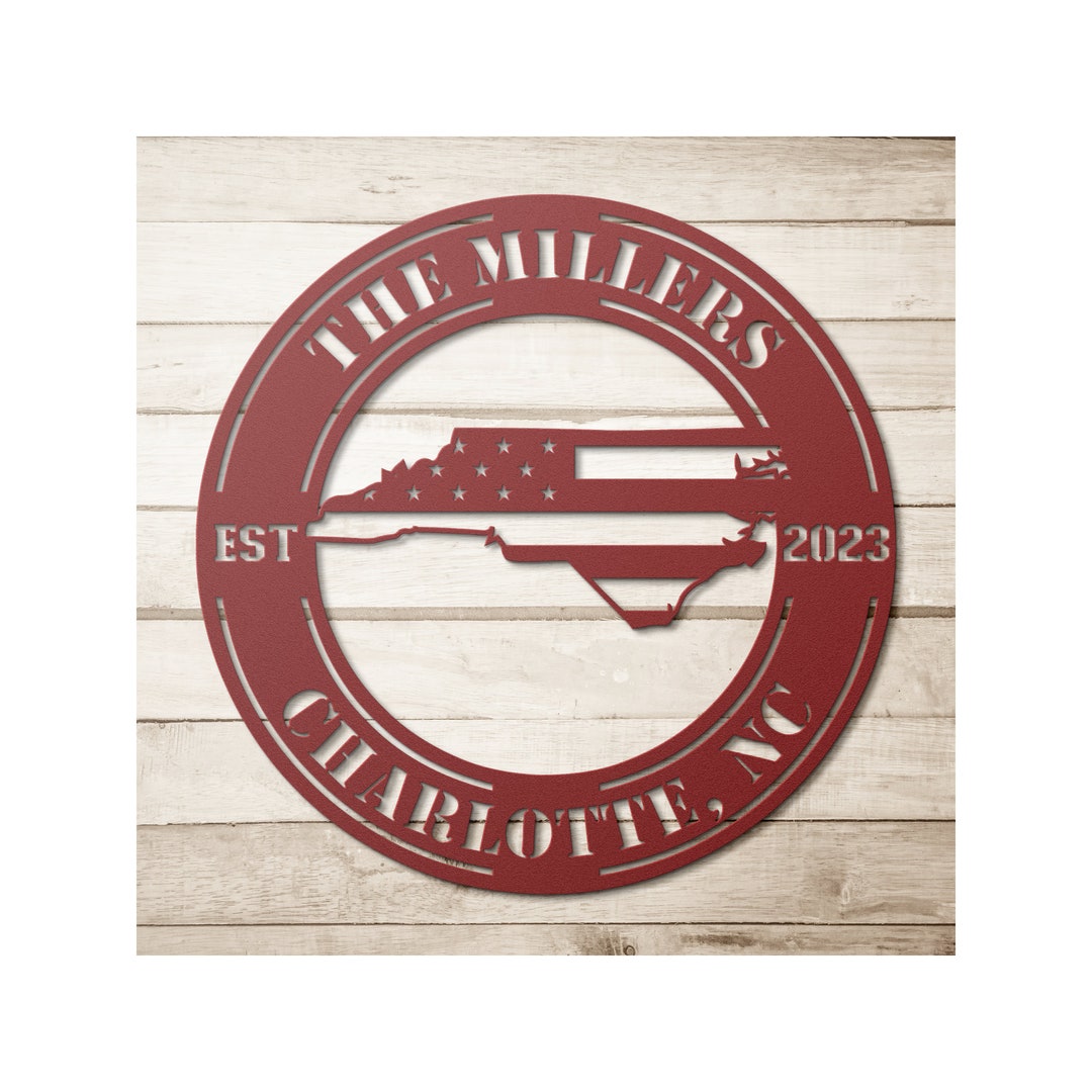 Custom Metal North Carolina Sign: Personalized State Wall Art - Etsy