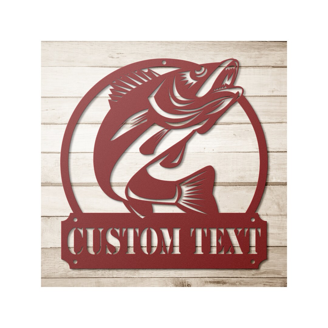 Custom Metal Walleye Sign - Personalized Walleye Fishing Wall Art Decor ...