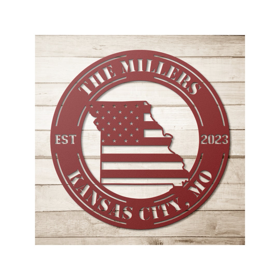 Custom Metal Missouri Sign - Personalized MO State Wall Art Decor With ...