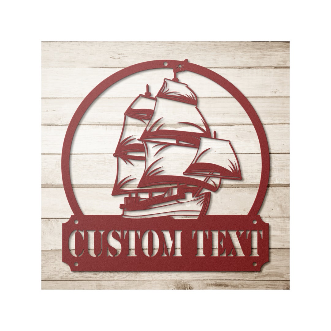 Custom Pirate Ship Metal Sign: Personalized Wall Art Decor - Etsy
