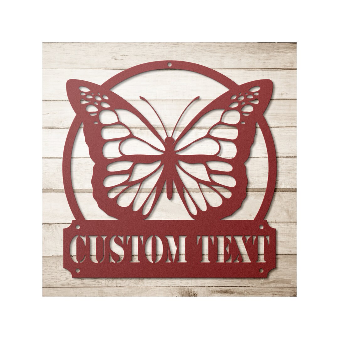 Custom Metal Butterfly Welcome Sign - Personalized Butterflies Wall Art ...